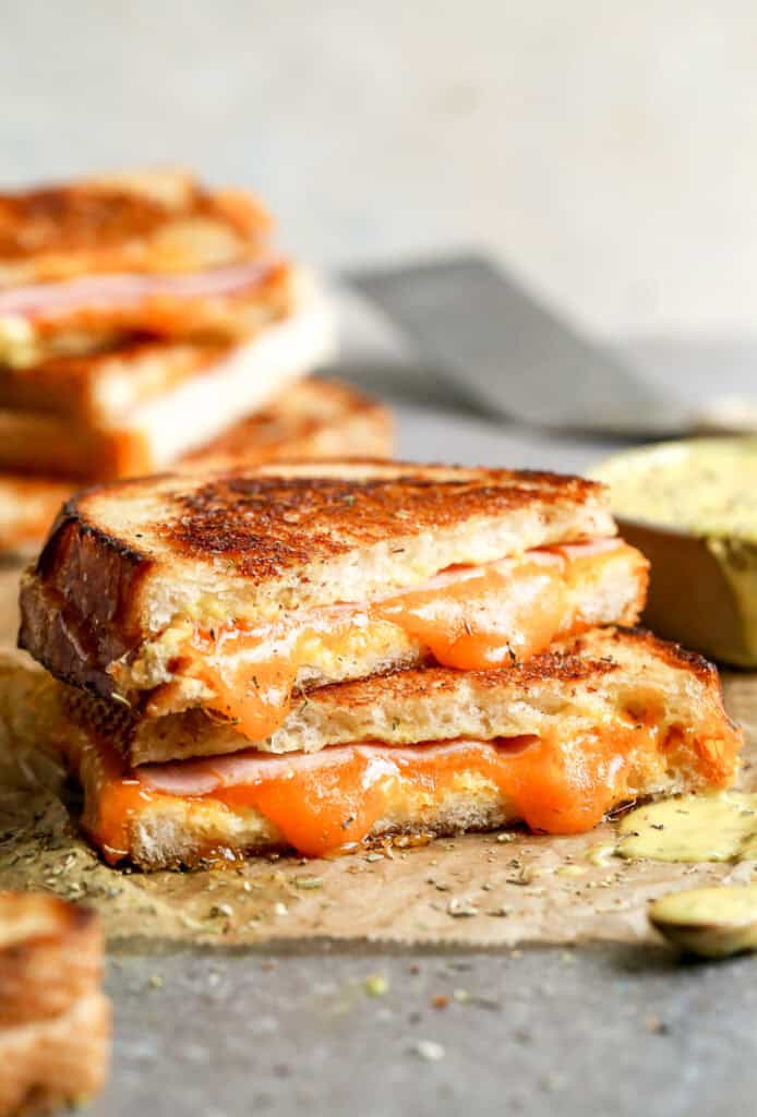 Grilled Ham and Cheese with Honey Mustard Sauce