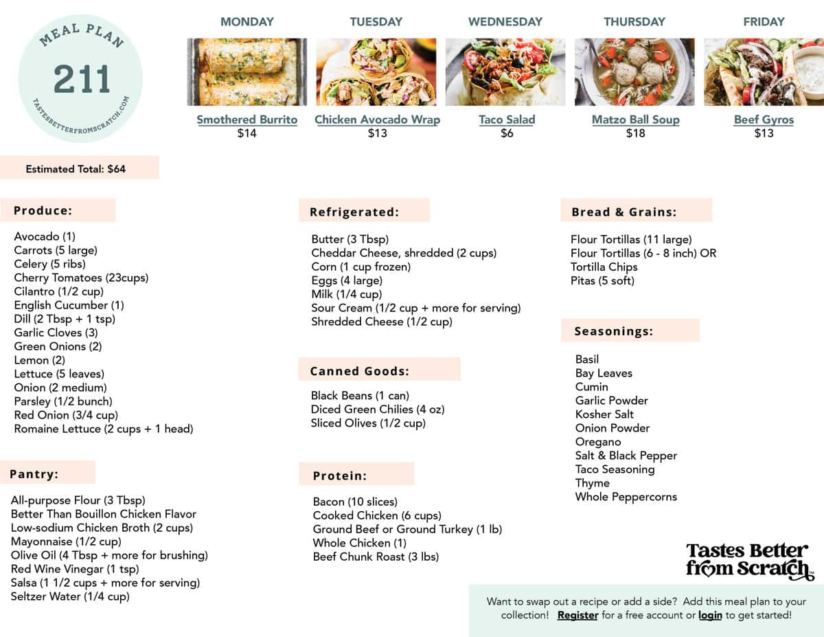 Meal Plan (211) | - Tastes Better From Scratch