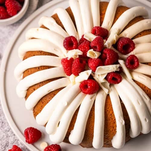 White Chocolate Raspberry Bundt Cake (Copycat)